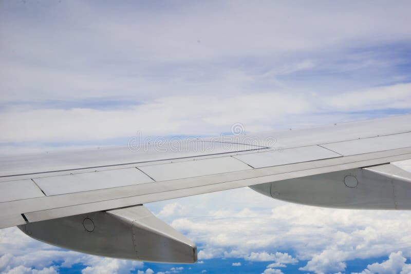Blue Sky View Over the Wing of the Plane Stock Image - Image of blue ...