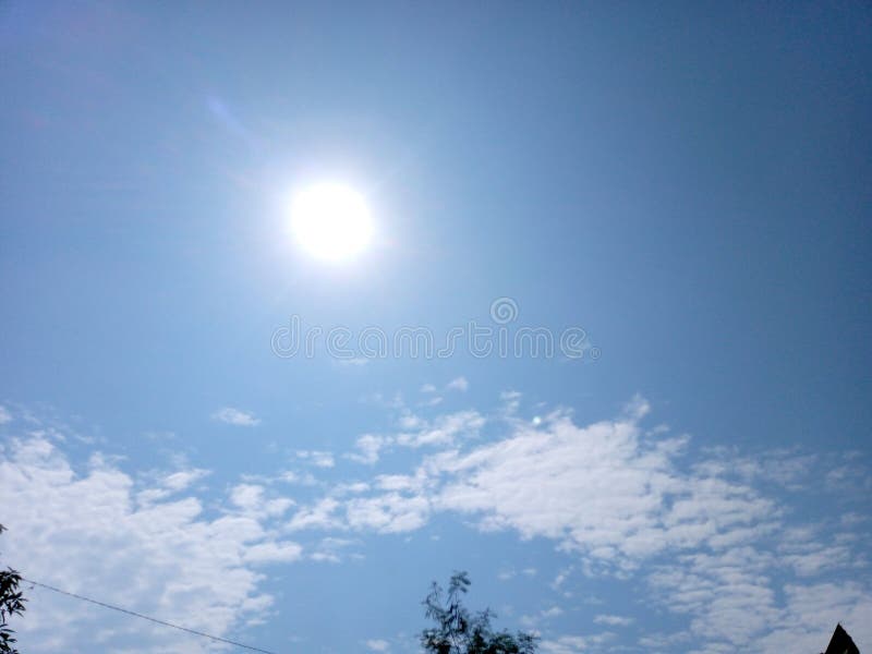Blue Sky View with Sunshine Stock Photo - Image of sunshine, view ...
