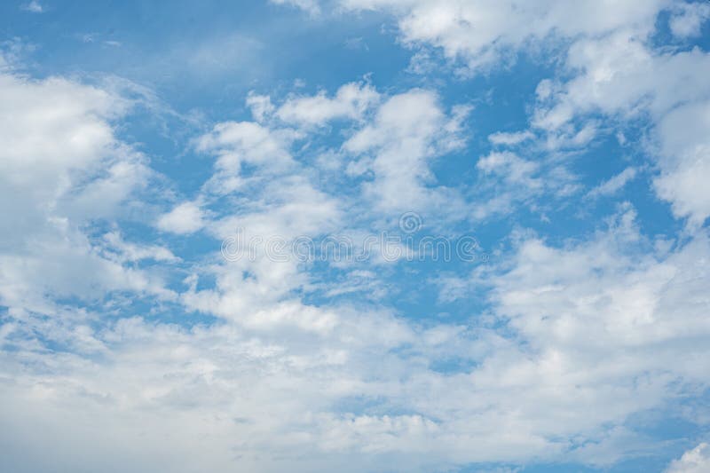 Blue Sky with White Cloud Background. Turquoise Sky with Different ...