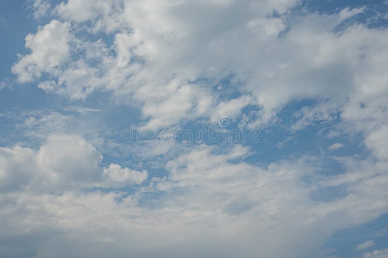 Blue Sky with White Cloud Background. Turquoise Sky with Different ...