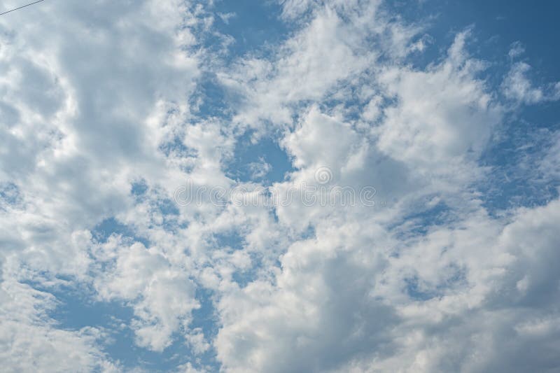 Blue Sky with White Cloud Background. Turquoise Sky with Different ...