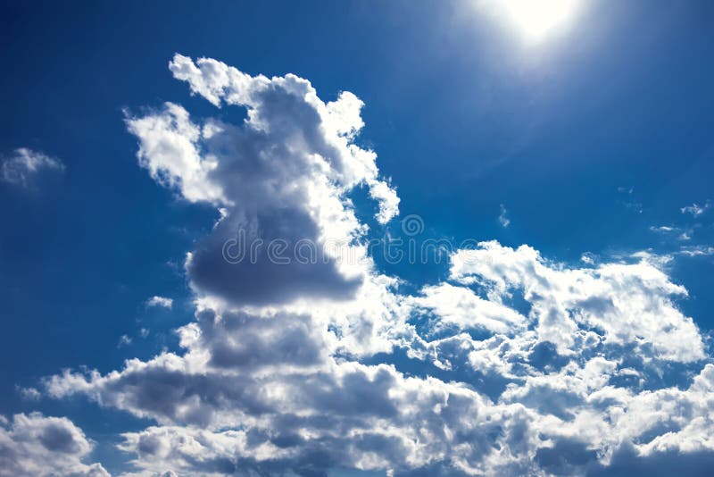 Blue Sky with Cloud. Clearing Day and Good Weather Stock Image - Image ...
