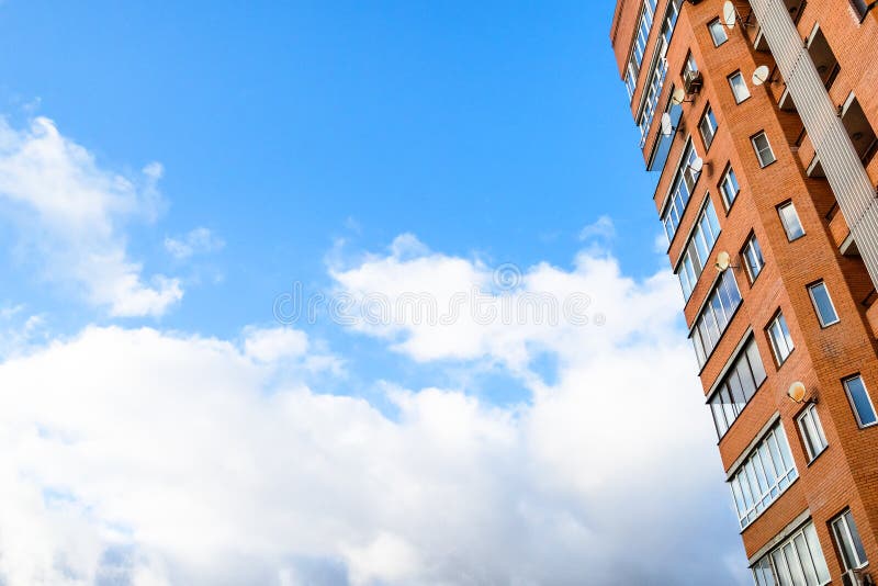 Blue Sky with White Cloud and High-rise Building Stock Photo - Image of ...
