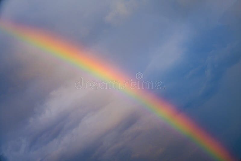 Blue Sky and White Cloud with Rainbow Stock Image - Image of atmosphere ...
