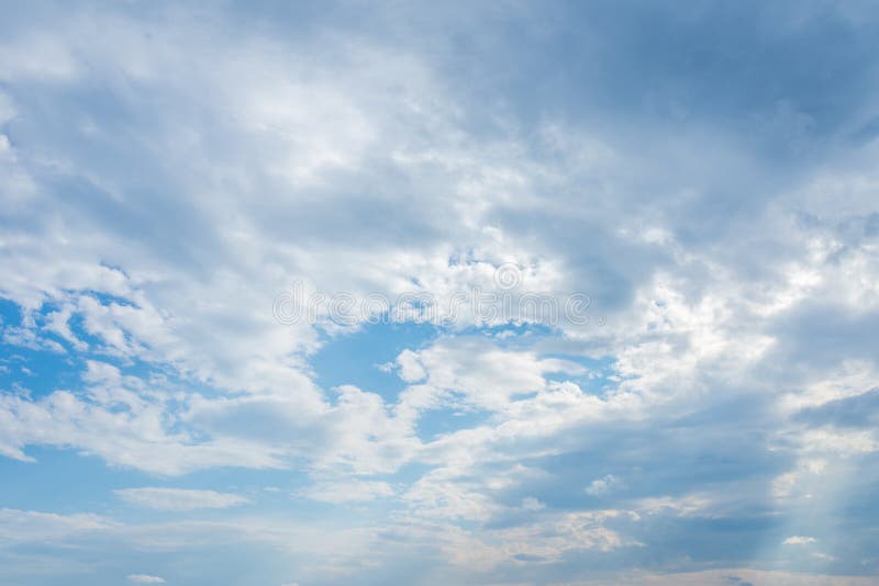 Blue Sky White Cloud Scene.beautiful Sparse Clouds in the Blue Sky ...