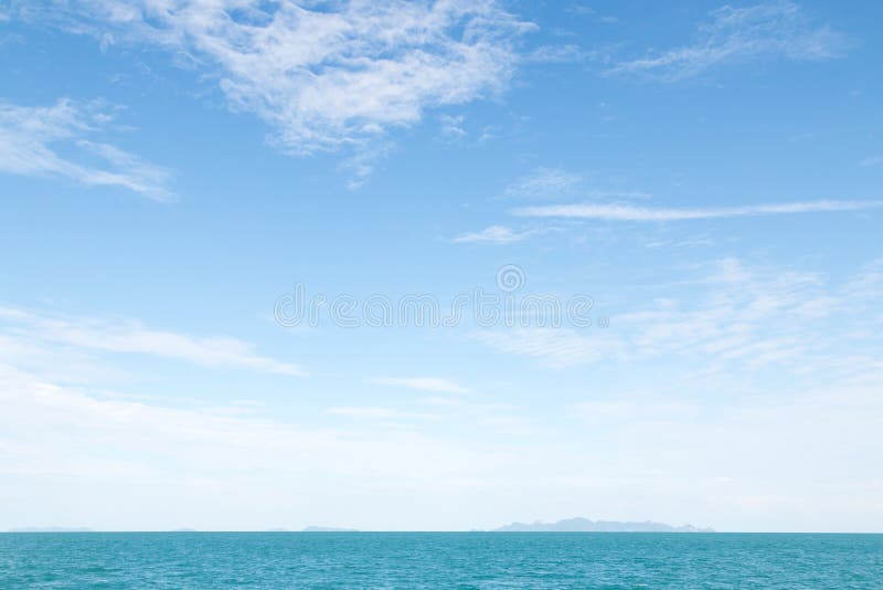 Blue Sky and White Cloud on Sea Stock Photo - Image of background ...