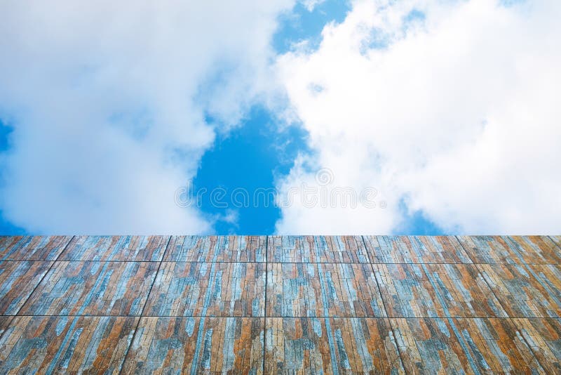 Blue Sky White Cloud with Seamless Modern Tiles Texture Foreground ...