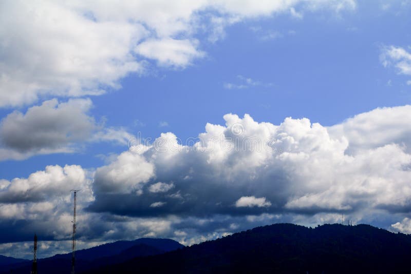 Blue Sky White Cloud and Shadow Mountain Landscape Beautiful in Nature ...