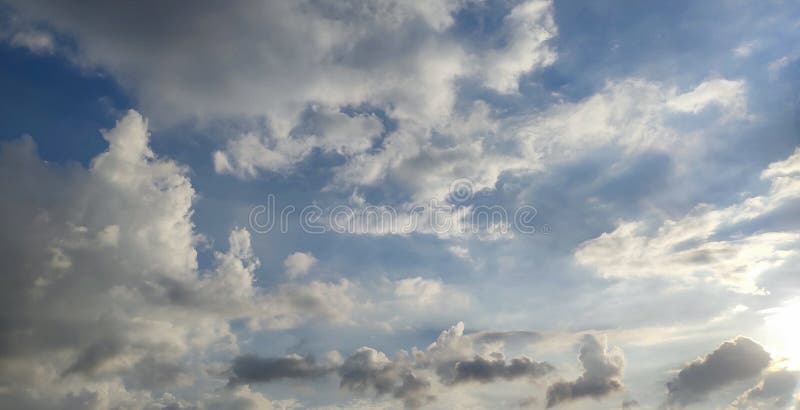 Blue Sky, White Cloud Time Lapse of Clouds in the Sky, the Sun Shines ...