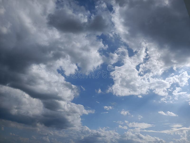 The Blue Sky and White Clouds in the Afternoon. Stock Image - Image of ...