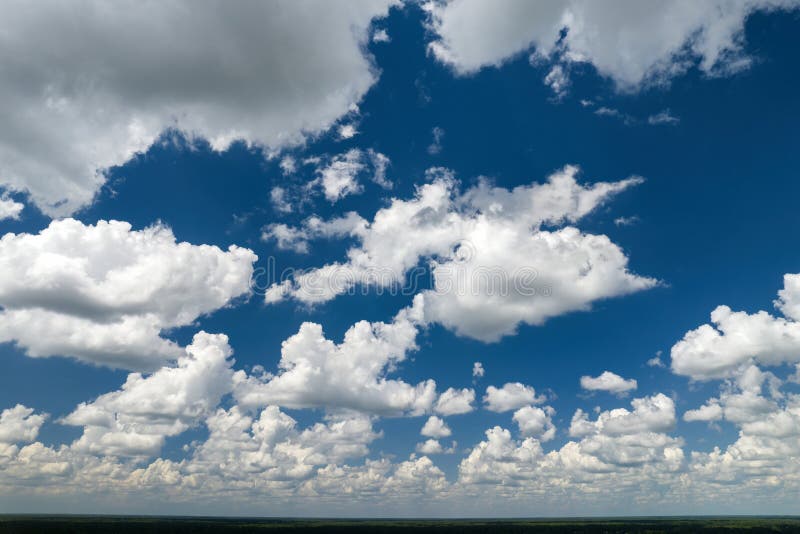 Blue Sky with White Clouds. Bright Summer Skyscape Stock Image - Image ...
