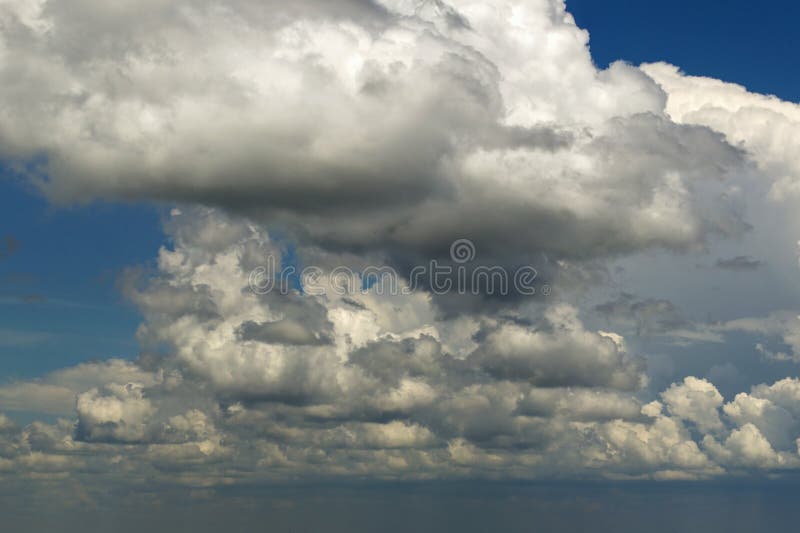 Blue Sky with White Clouds. Bright Summer Skyscape Stock Photo - Image ...