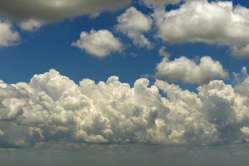 Blue Sky with White Clouds. Bright Summer Skyscape Stock Image - Image ...