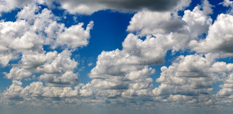 Blue Sky with White Clouds. Bright Summer Skyscape Stock Image - Image ...