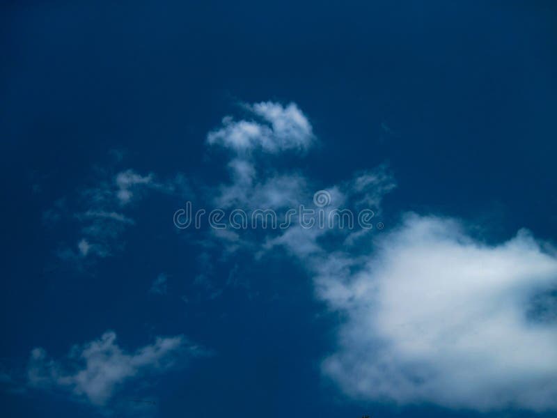 Blue Sky with White Clouds. Clear Evening Time View Stock Photo - Image ...