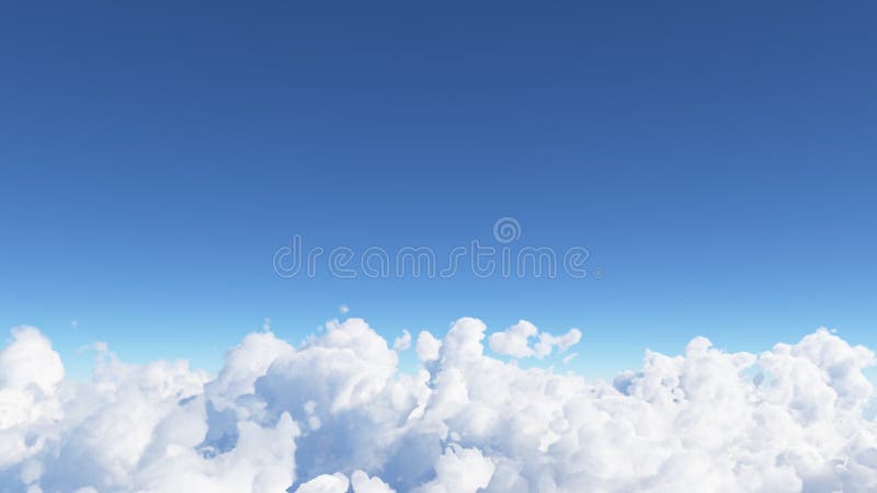 Blue Sky with Clouds 3D Render Stock Photo - Image of clear, cloudy ...