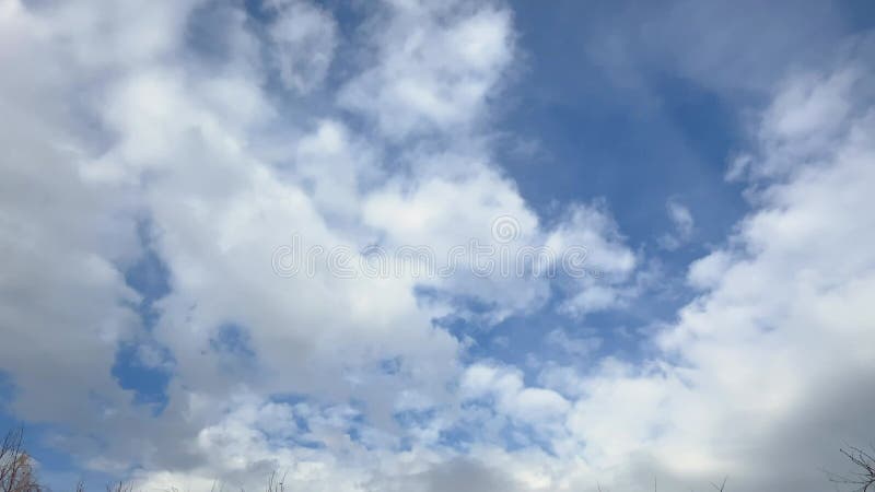 Blue Sky and White Clouds in Early Spring. Stock Video - Video of float ...
