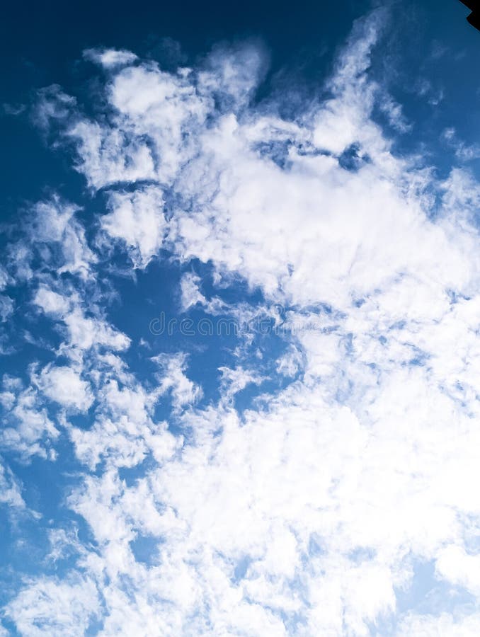 Blue Sky with White Clouds, Fluffy Clouds in Clear Sky, Cloudy Sky Background Scene. Stock Photo ...