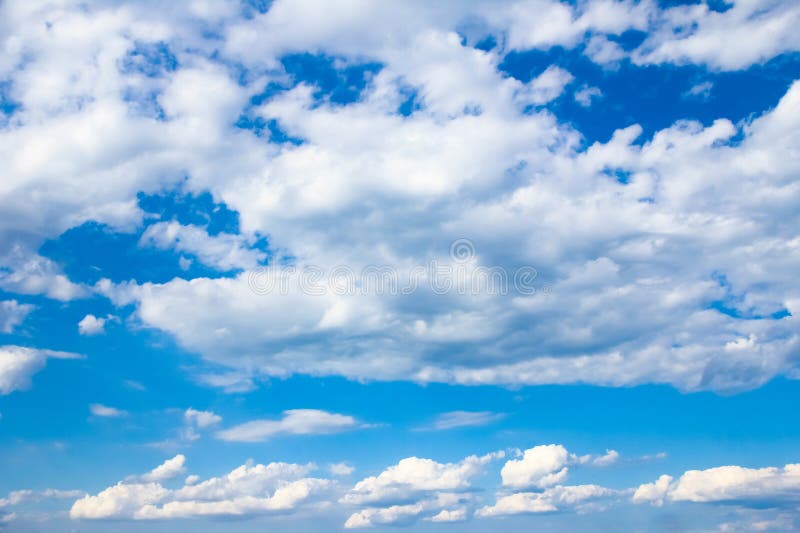 A Blue Sky White Clouds on Nature Summer Weather Background Stock Photo ...