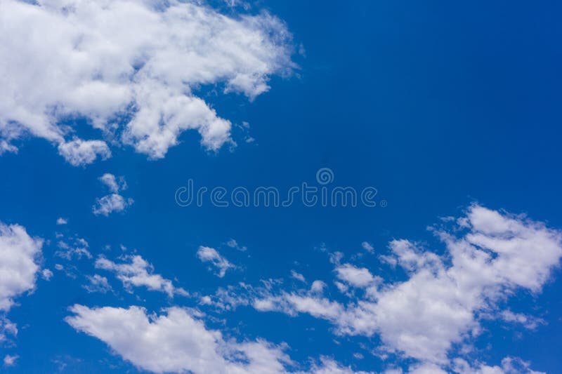 Blue Sky White Clouds Over Desert on Summer Day Stock Photo - Image of ...