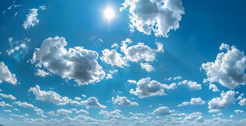 Blue Sky with White Clouds - Panoramic View Stock Illustration ...