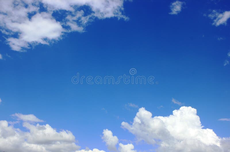 Blue Sky with White Clouds. Space for Text Stock Photo - Image of ...