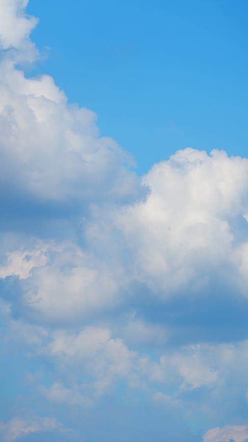 Blue Sky with White Clouds during Spring Time in a Sunny Day. Nice Blue ...