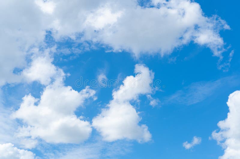 Blue Sky with White Clouds, Sunny Cloudy Sky Texture Background, Fluffy ...