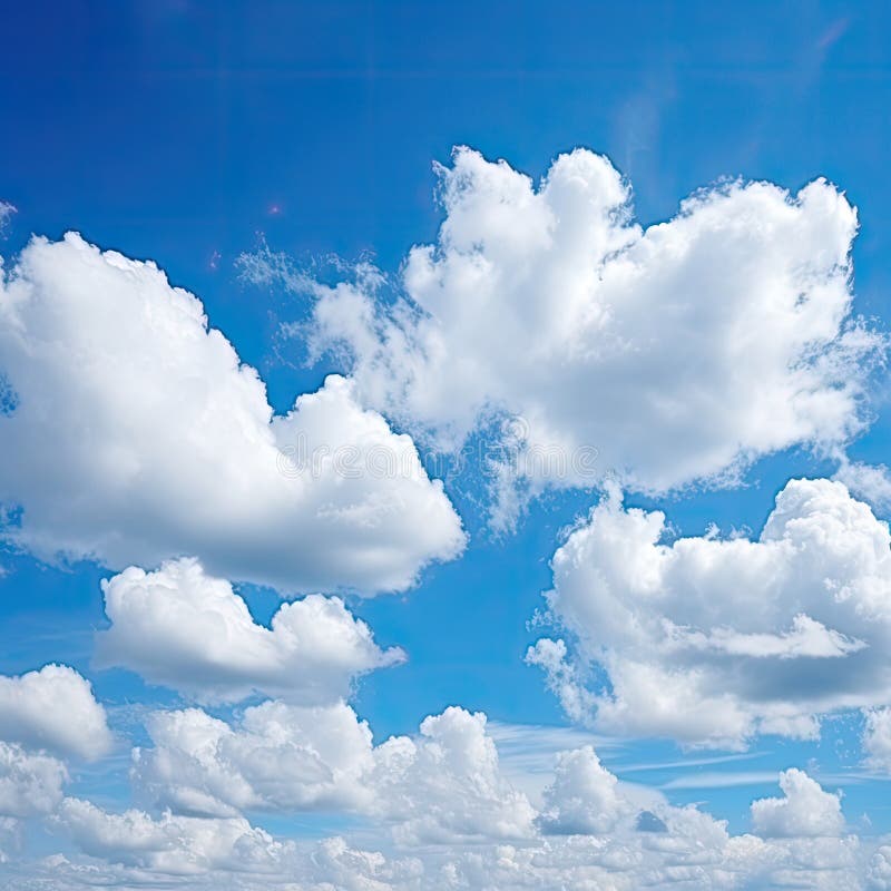 Blue Sky with White Clouds, Sunny Cloudy Sky Texture Background, Fluffy ...
