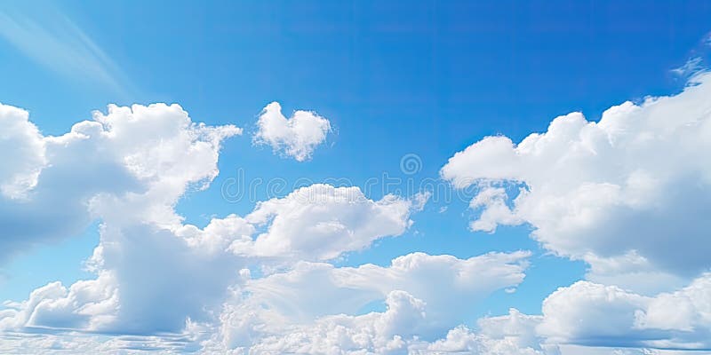 Blue Sky with White Clouds, Sunny Cloudy Sky Texture Background, Fluffy ...