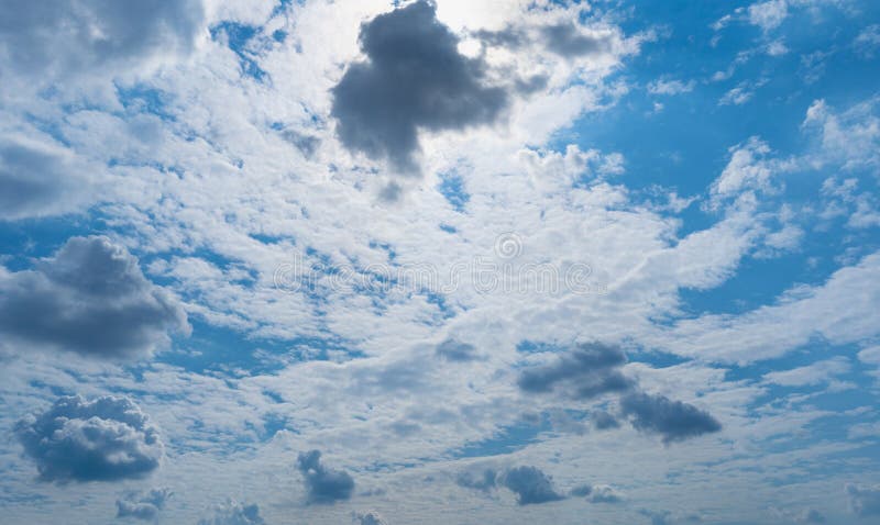 Blue Sky with White Clouds, Sunny Cloudy Sky Texture Background, Fluffy ...