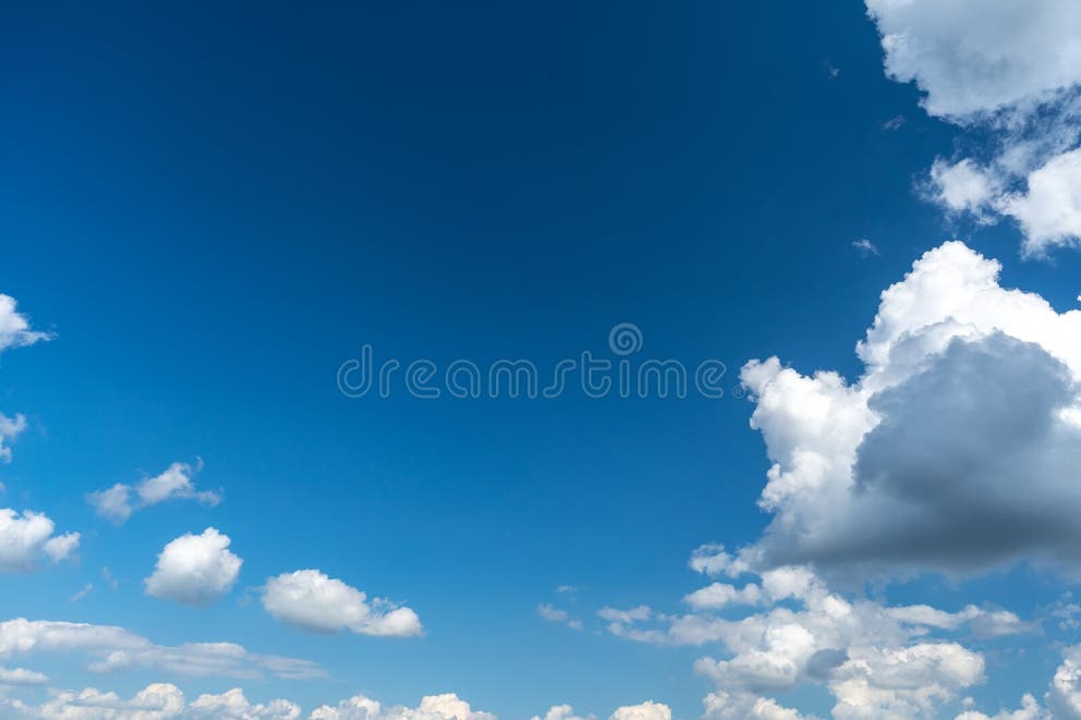 Blue Sky with White Clouds, Sunny Cloudy Sky Texture Background, Fluffy ...