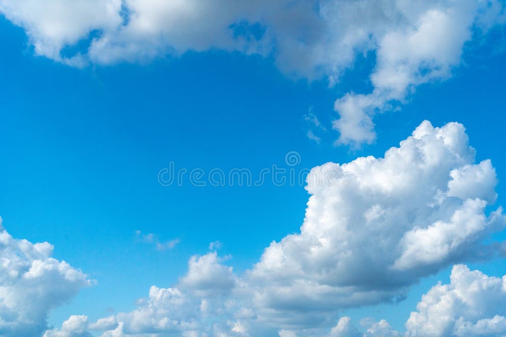 Blue Sky with White Clouds, Sunny Cloudy Sky Texture Background, Fluffy ...