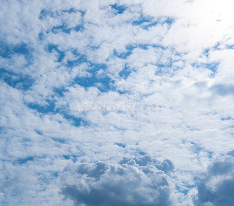 Blue Sky with White Clouds, Sunny Cloudy Sky Texture Background, Fluffy Clouds Pattern, Sunny ...
