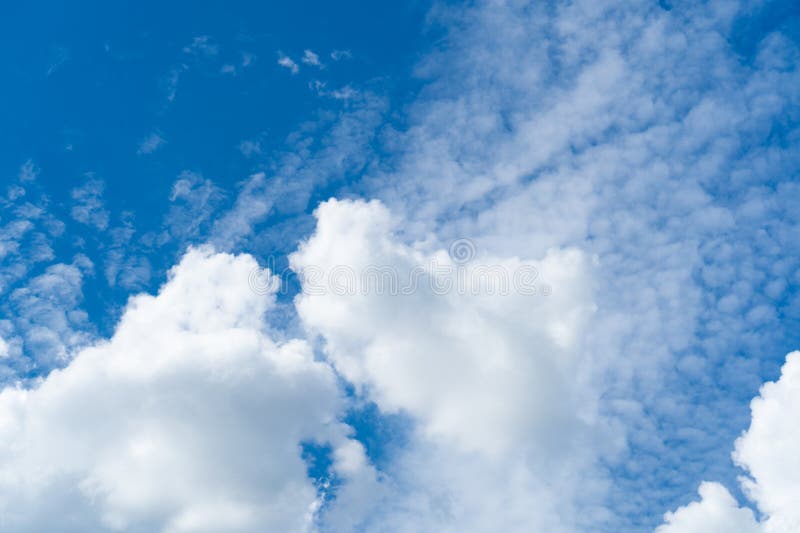 Blue Sky with White Clouds, Sunny Cloudy Sky Texture Background, Fluffy ...