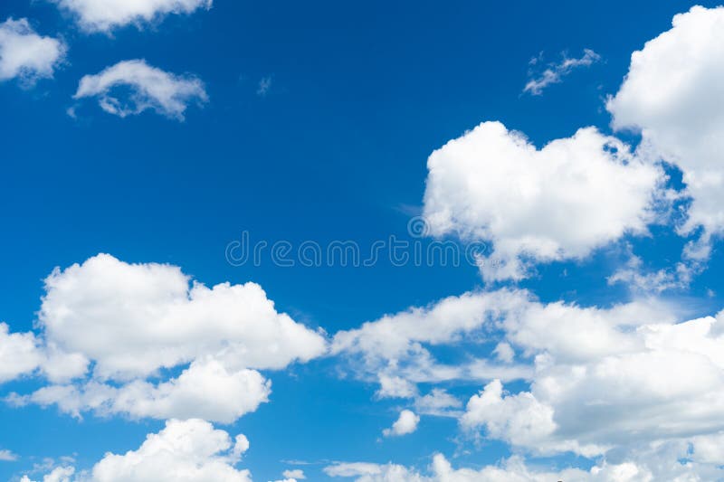 Blue Sky with White Clouds, Sunny Cloudy Sky Texture Background, Fluffy ...