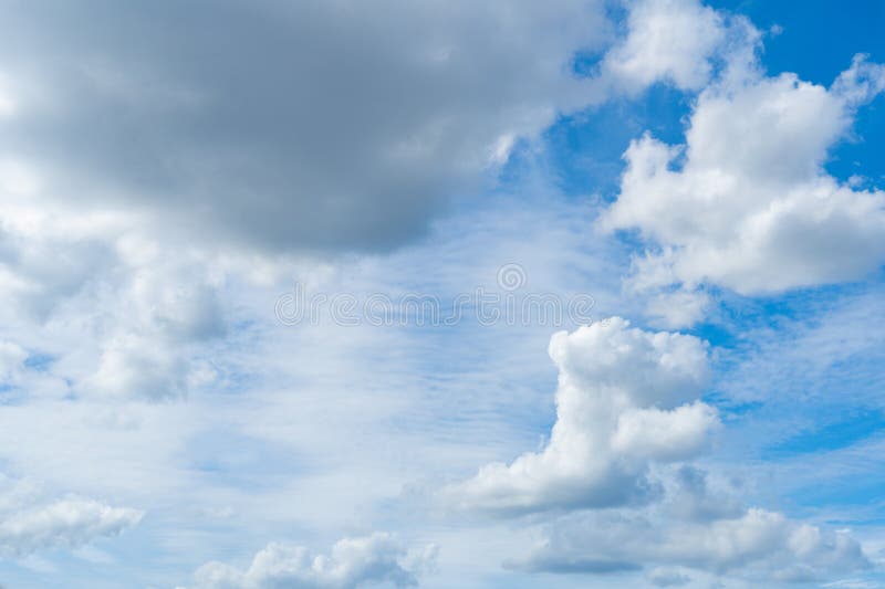 Blue Sky with White Clouds, Sunny Cloudy Sky Texture Background, Fluffy ...