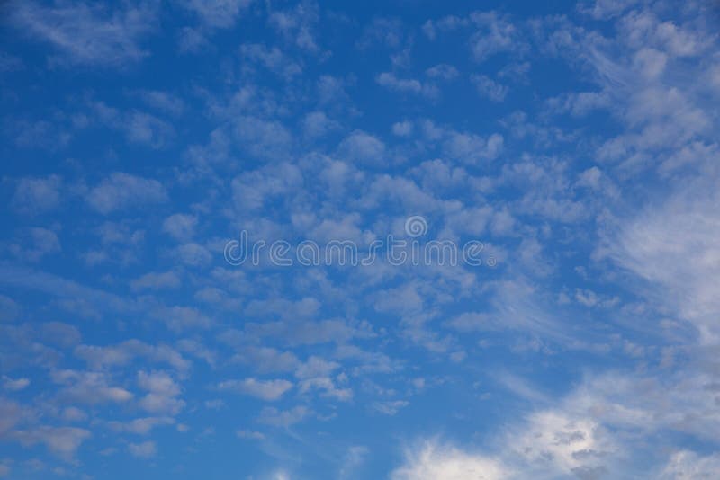 Blue Sky with White Clouds of Various Shapes, Sunny Day, Texture Stock ...