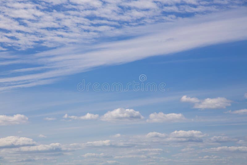 Blue Sky with White Clouds of Various Shapes, Sunny Day, Texture Stock ...