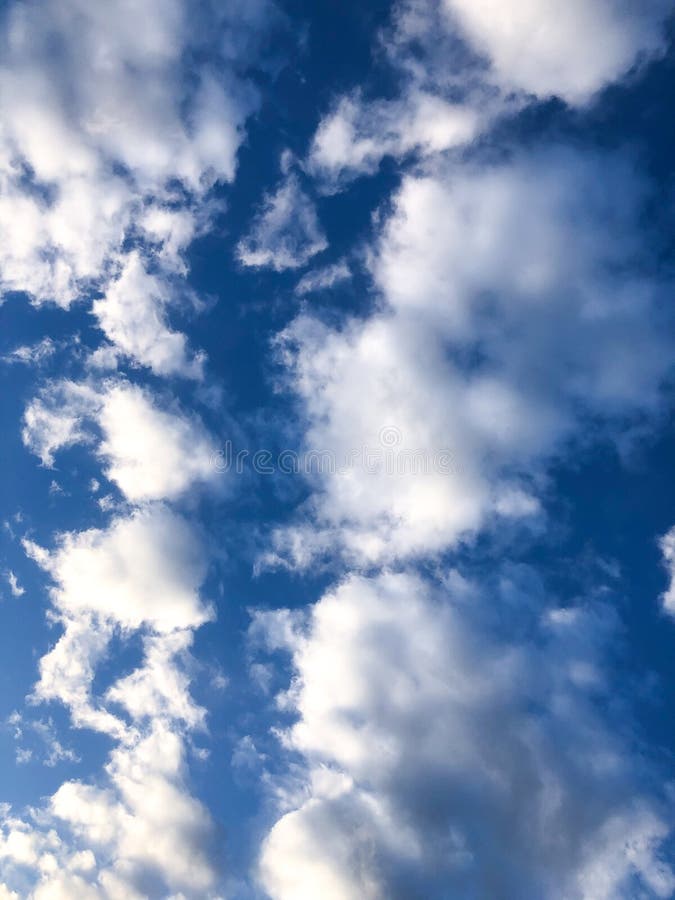 Vibrant Blue Sky with White Cumulus Clouds Stock Photo - Image of cloud ...