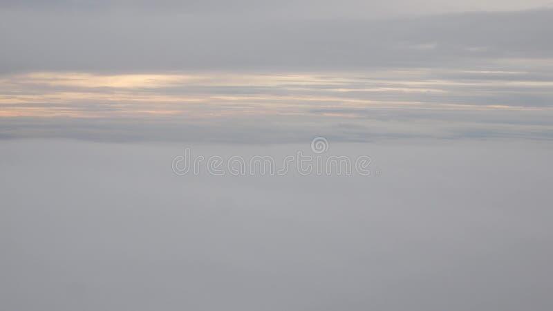 Blue Sky with White Fluffy Clouds from Airplane Flight Fly Over the ...