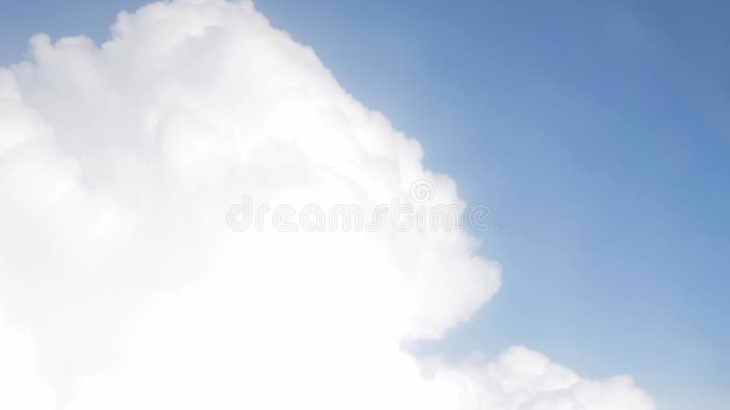 Blue Sky with White Fluffy Clouds from Airplane Flight Fly Over the ...