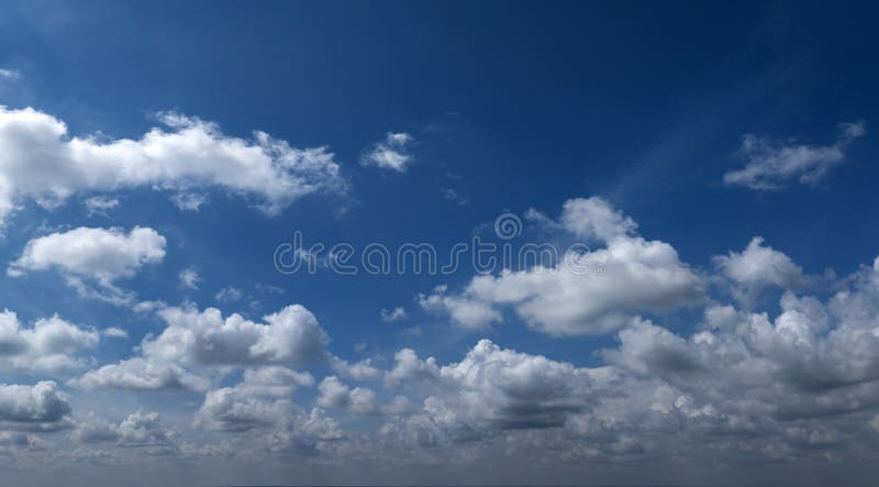 Blue Sky with White Summer Rain Clouds. Colorful Summer Landscape Stock ...