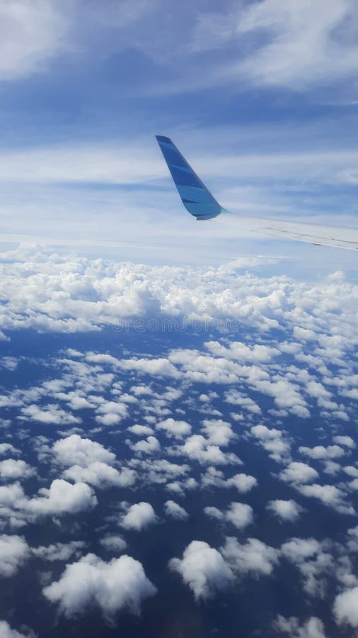 Blue sky wing fly plane stock image. Image of wing, plane - 269063307