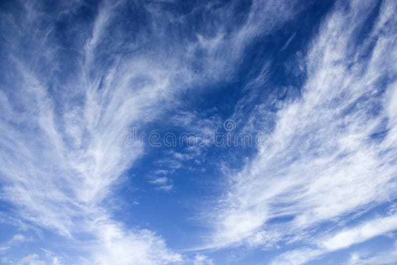 Blue Sky with Wispy Clouds. Stock Image - Image of texture, outdoors ...