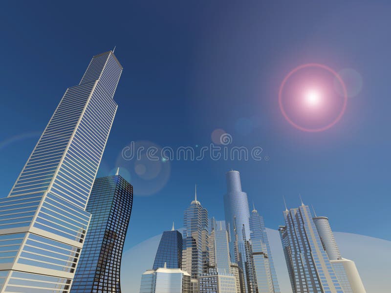 Blue skyline stock illustration. Illustration of clean - 11057378