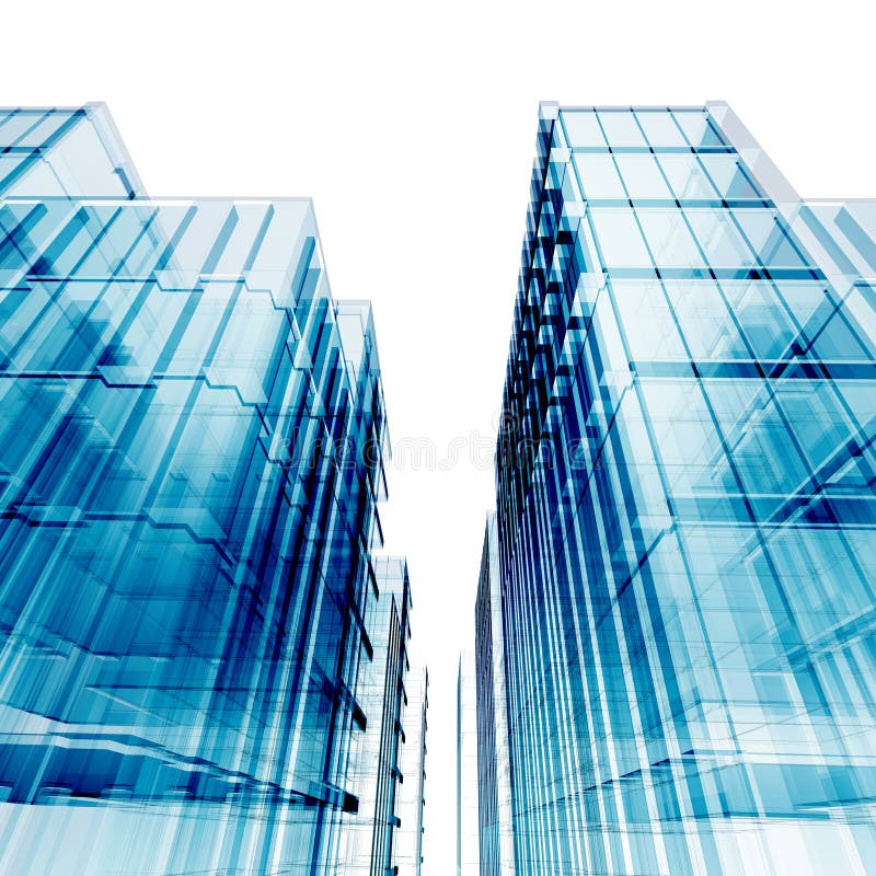 Bright Blue City Building Construction Stock Illustration ...