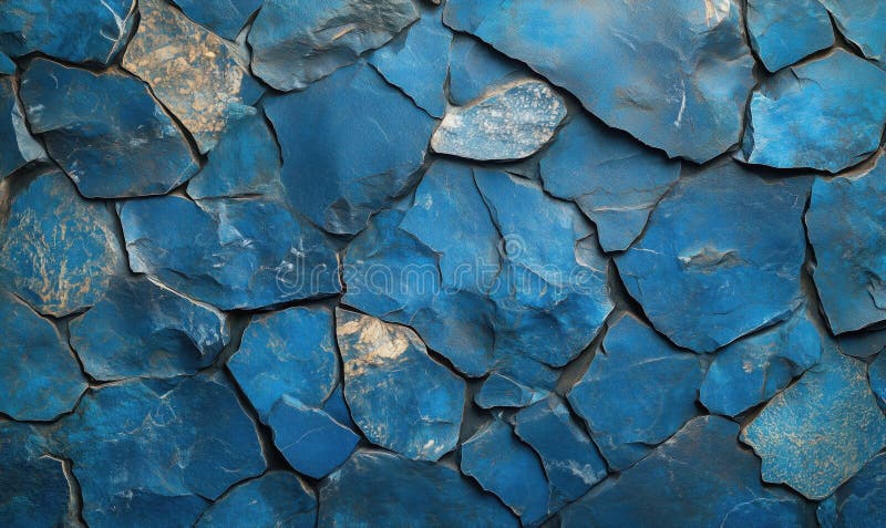 Blue Slate Stone Wall Texture with Irregular Shapes and Natural ...