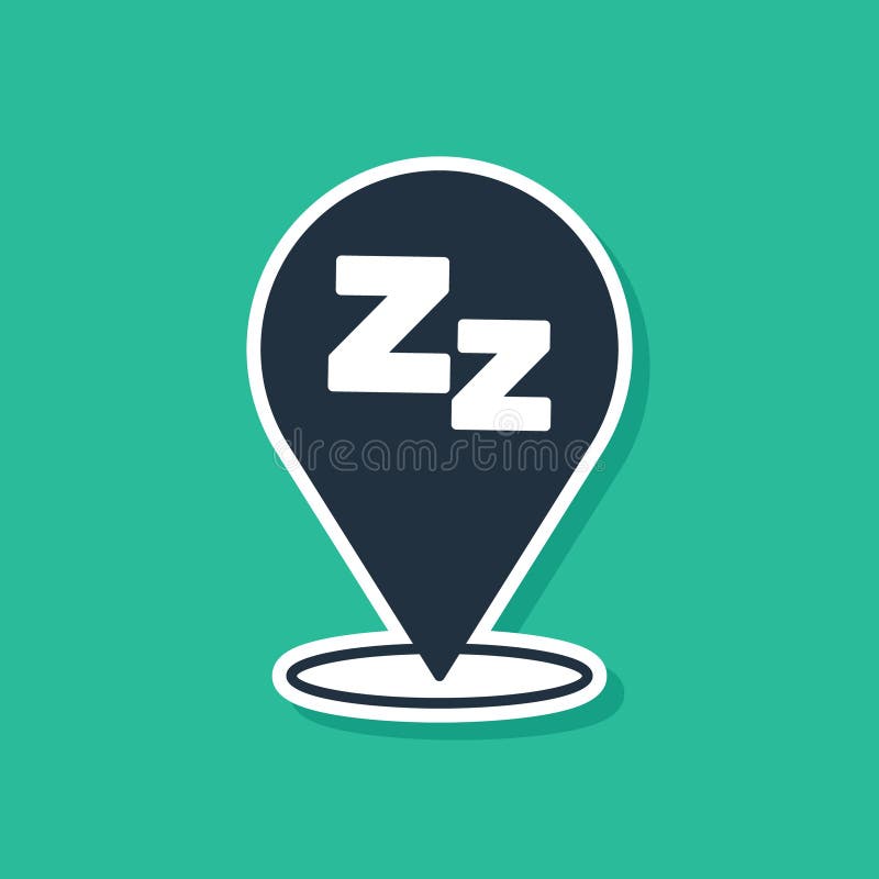 Blue Sleepy Icon Isolated on Green Background. Sleepy Zzz Black Talk ...