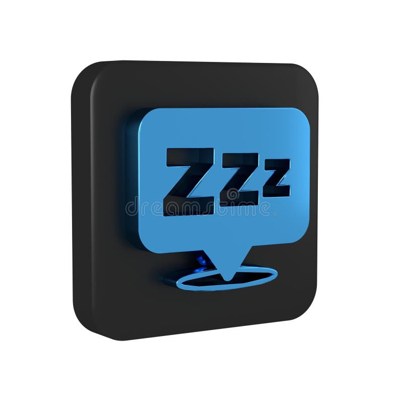 Blue Sleepy Icon Isolated on Transparent Background. Sleepy Zzz Black ...
